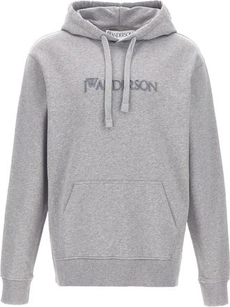 J.W.Anderson Femme, Sweatshirts et sweats &agrave; capuche, Gris, Taille: 38 FR Logo Embroidery Sweat &agrave; capuche