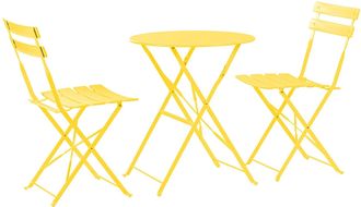 Harbour Housewares 2 Sitzer Sussex Bistro Set - Round - Gelb