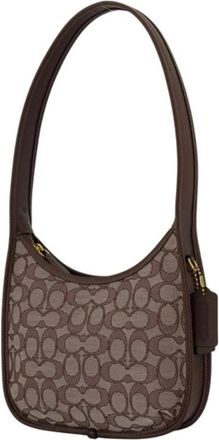 Coach Femme, Sacs, Brun, Taille: ONE Size Signature Coated Canvas Crescent Shoulder Bag