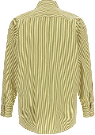 Saint Laurent Striped Cotton Poplin Shirt - Yellow