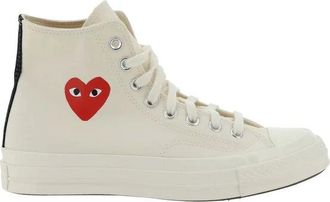 Comme Des Garçons Homme, Chaussures, Blanc, Taille: 38 1/2 EU Baskets en coton avec logo coeur
