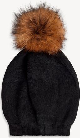 Gerard Darel Bonnet en maille &agrave; pompon - Noir