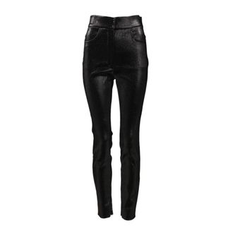 Dolce & Gabbana Schimmernde High Waist Skinny Hose - - Trousers - Damen - Schwarzk - S