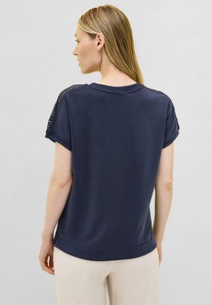 Cecil T-Shirt mit Mesh-Spitze