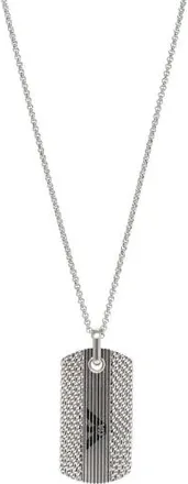 Emporio Armani Collier en acier inoxydable pour homme avec fermoir mousqueton, 55Lx2.2Wx4Hcm, Acier inoxydable, Pas de gemme