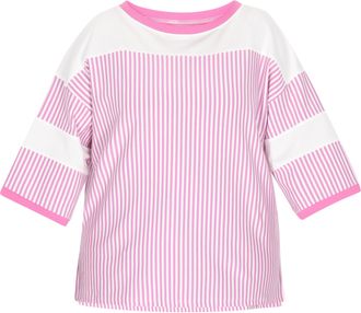 Mymo Bluse in gro&szlig;en Gr&ouml;&szlig;en Frauen hellrosa Streifen