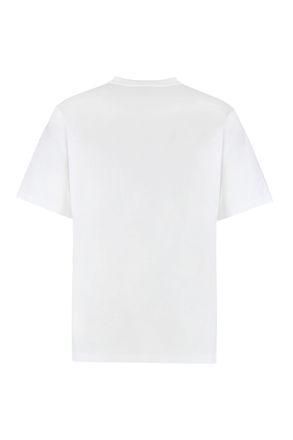 Dolce & Gabbana Mens T-Shirt With Patch, White Cotton T-Shirts And Polos