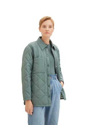 Tom Tailor Damen Steppjacke mit Brusttasche 1031392, 19643 - Green Dust, L