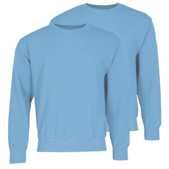 Fruit Of The Loom Doppelpack Classic Set-In Sweat + GRATIS MyShirt Stoffbeutel, Farbe:Pastellblau, Gr&ouml;&szlig;e:XL