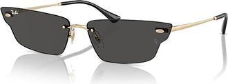 Ray-Ban Anh Bio-based Sonnenbrillen Hellgold Fassung Grau Glas 66-15