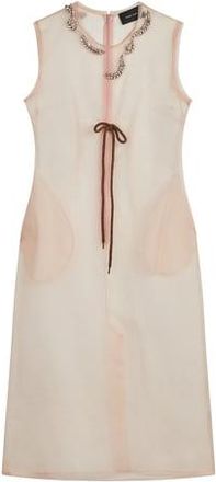 Simone Rocha Robe longue transparente d&eacute;tails noeud et collier en soie