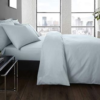 Serene Unifarbenes Bettw&auml;sche-Set, pflegeleicht, Entenei, Einzelbett