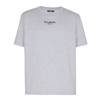 Balmain Homme, Tops, Gris, Taille: S T-shirt brod&eacute; Balain Paris