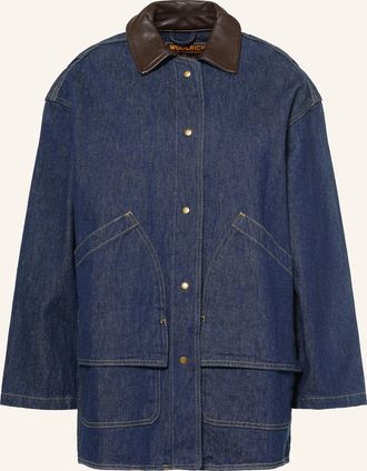 Woolrich Woolrich Jeansjacke Mit Leder blau