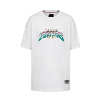 Evisu Homme, Tops, Blanc, Taille: M HT Neon Leopard Printed SS Tee