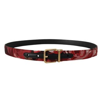 Dolce & Gabbana Multicolor-Lederg&uuml;rtel mit Goldschnalle - - Accessories - Herren - Rot - ONE SIZE