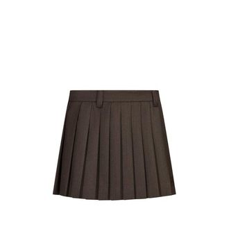 Miu Miu Jupe courte pliss&eacute;e en laine vierge