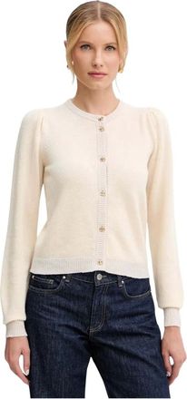 Twinset Femme, Pulls, Beige, Taille: 42 FR Cardigan &agrave; manches bouffantes boutonn&eacute;