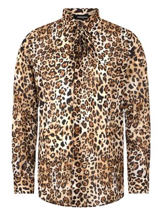 Dsquared2 Tie Hemd mit Leoparden-Print - Braun