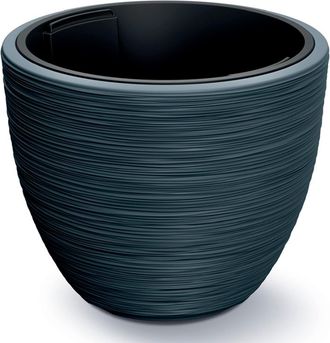 Prosperplast Anthrazitfarbenes Pflanzgef&auml;&szlig; mit Beh&auml;lter, Kollektion FURU, 56,9 x 56,9 x 44,5 cm, Fassungsverm&ouml;gen 92 L
