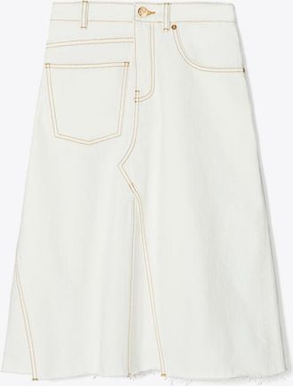 Tory Burch Damen Unstrukturierter Jeansrock