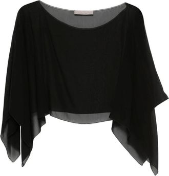 D.exterior Femme, Blouses et Chemises, Noir, Taille: 40 FR Chemisier &agrave; Col Rond Transparent
