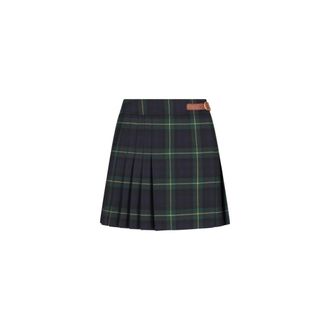 Celine Minigonna Kilt Dettaglio Pelle - - Skirts - Damen - Mehrfarbig - S