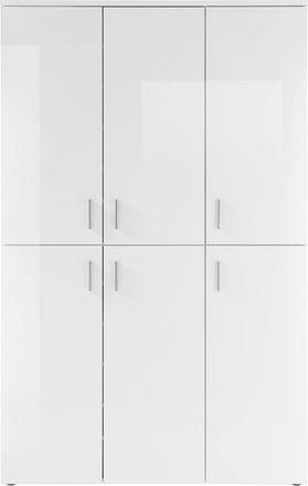 MID.YOU Mid.you Schuhschrank, Wei&szlig;, Kunststoff, 22 F&auml;cher, 120x190x35 cm, Made in EU, Beim&ouml;bel erh&auml;ltlich, Garderobe, Schuhaufbewahrung, Schuhschr&auml;nke