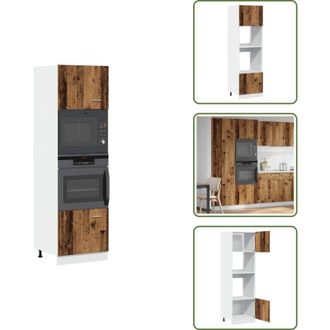 vidaXL Mikrowellenschrank Altholz-Optik 60x57x207 cm Holzwerkstoff - Mikrowellenschrank - Mikrowellenschr&auml;nke - Schrank Mikrowelle - Mikrowellenumbauschrank