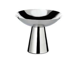 Edzard Schale Malibu &Oslash; 13,5 cm H 11 cm, Edelstahl hochglanzpoliert - Podestschale, Dekoschale, skulpturale Deko