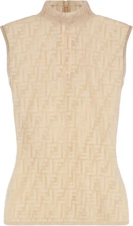 Fendi Damen, Oberteile, Beige, MGr&ouml;&szlig;e