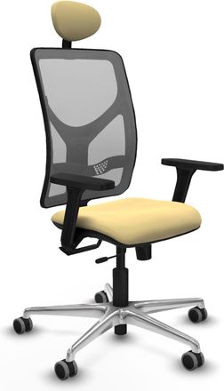 Piqueras y Crespo Stuhl f&uuml;r &Uuml;berwachungs- und Kontrollkabinen mit 3D-Armlehnen, h&ouml;henverstellbarer Lendenwirbelst&uuml;tze und festem Kopfteil, ausgestattet mit Syncro/Trasl