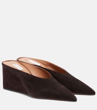 Alaia Alaïa Wedges Cube 75 aus Veloursleder
