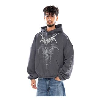 Dolly Noire The Guardian Boxy Hoodie - - Sweatshirts & Hoodies - Herren - Grau - L