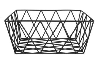 Kleine Wolke Korb Slack, Farbe: Schwarz, Material: Metall, Gr&ouml;&szlig;e: L&auml;nge 19 cm, Breite 28 cm, H&ouml;he 12 cm