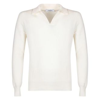 Gran Sasso V-Ausschnitt Baumwollpullover - - Knitwear - Herren - Wei&szlig; - M