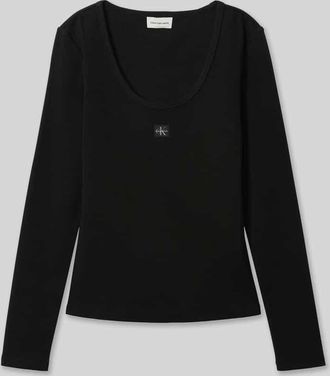Calvin Klein Jeans Slim Fit Langarmshirt aus Baumwoll-Mix