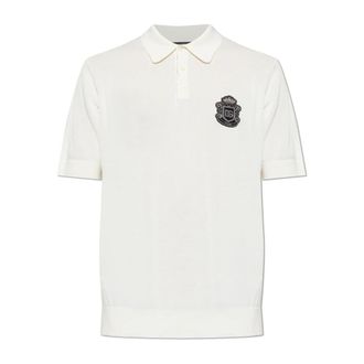 Dolce & Gabbana Polohemd mit Applikation - - Tops - Herren - Beige - M