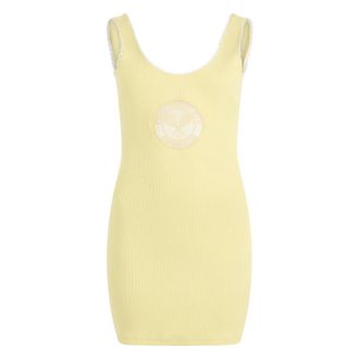 Philipp Plein Geripptes Tank Mini-Kleid Tennis Club - - Dresses - Damen - Gelb - XS