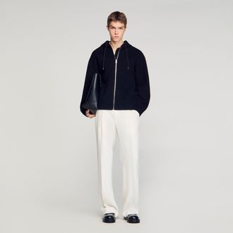 Sandro Wollkapuzenjacke mit Rei&szlig;verschluss