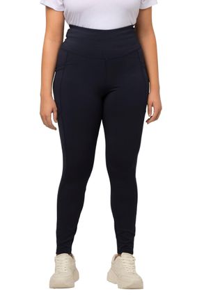 Ulla Popken Damen Sportleggings, schnelltrocknend, hochelastisch Hose, Marine, 50W x 32L