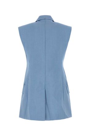 Sportmax Womens Light Blue Wool Blend Ilex Vest Cielo Giacche E Gilet Jacket