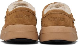 Moon Boot Mens Park Suede Slipper Sneakers Brown Shoes >