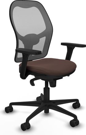 Piqueras y Crespo Computerstuhl mit 3D-Armen, h&ouml;henverstellbare Lendenwirbelst&uuml;tze, mit 5 Positionen und injiziertem Schaumstoff, Grau/Dunkelbraun