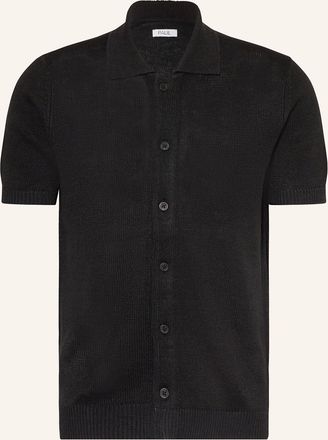 Paul Paul Strickhemd Comfort Fit Aus Leinen schwarz