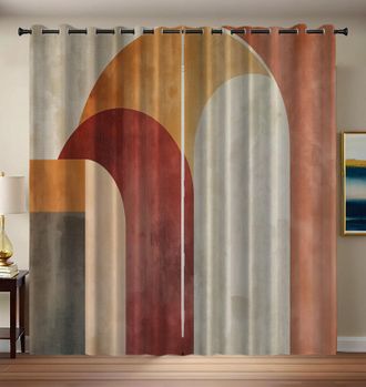 Generic Böhmische Geometrie Vorhang Blickdicht Vorhänge Mit Ösen Gardinen Deko Ösenvorhang Dekoschal Minimalistische Geometrie Dekogardinen Für Schlafzimmer W