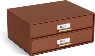 Bigso Box of Sweden BIGSO BIRGER Schubladenbox - Aufbewahrungsbox mit 2 Schubladen - Schreibtisch Ablage f&uuml;r Dokumente & B&uuml;robedarf - Ablagesystem aus recycelter Faserpla