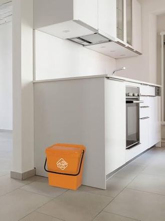 Dmora Abfalleimer Stavelot, M&uuml;lleimer, M&uuml;lleimer f&uuml;r M&uuml;lltrennung, 100% Made in Italy, 40 x 31 x 39 cm, Gelb