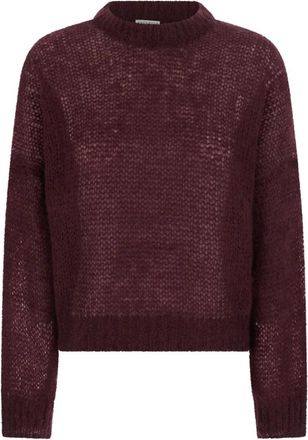 Brunello Cucinelli Lana Rundhals Strickware - - Knitwear - Damen - Rot - M