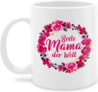 Shirtracer Tasse Tassen 325ml - Beste Mama der Welt Geschenk I Mama Geschenk I Mutter I Mutti - 325 ml - Wei&szlig; - muttertagstasse mum muttertagsgeschenk kranz kaff